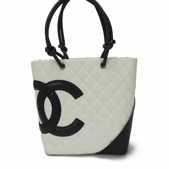 CHANEL | Bags | Chanel Cambon Line Tote Bag Small Pm No White Black Coco Mark Ladies Guarant ...